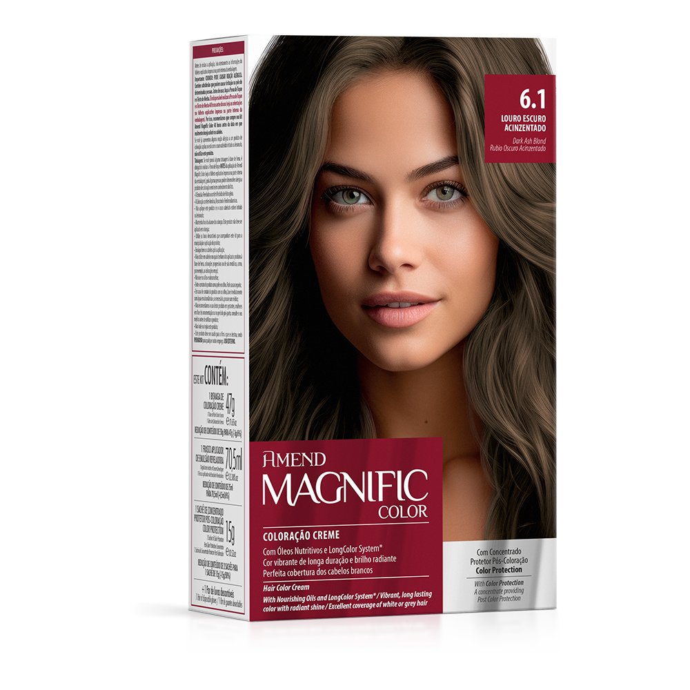 Kit Coloração Amend Magnific Color 6.1 Louro E. Acinzentado