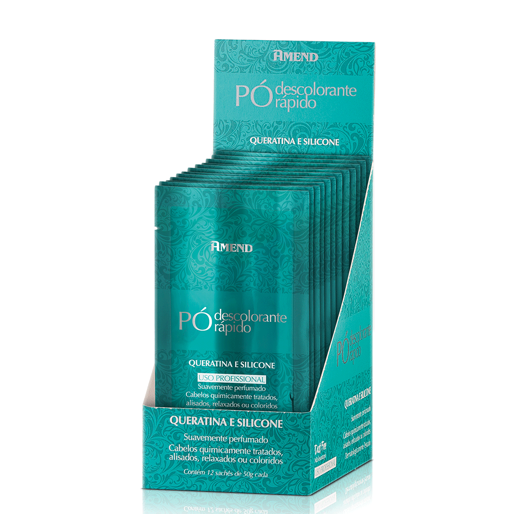 Pó Descolorante Rápido Amend Queratina e Silicone 12 Sachês