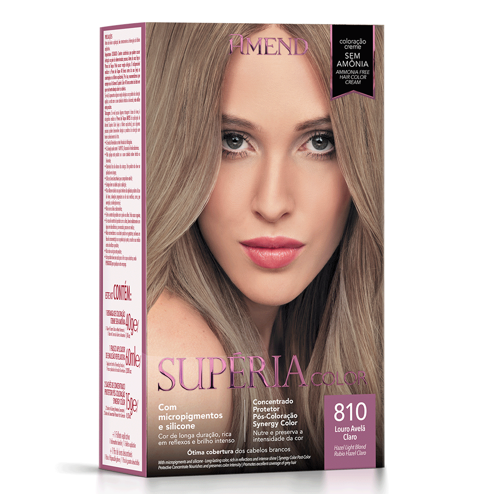 Kit Tonalizante Amend Supéria Color 810 Louro Avelã Claro