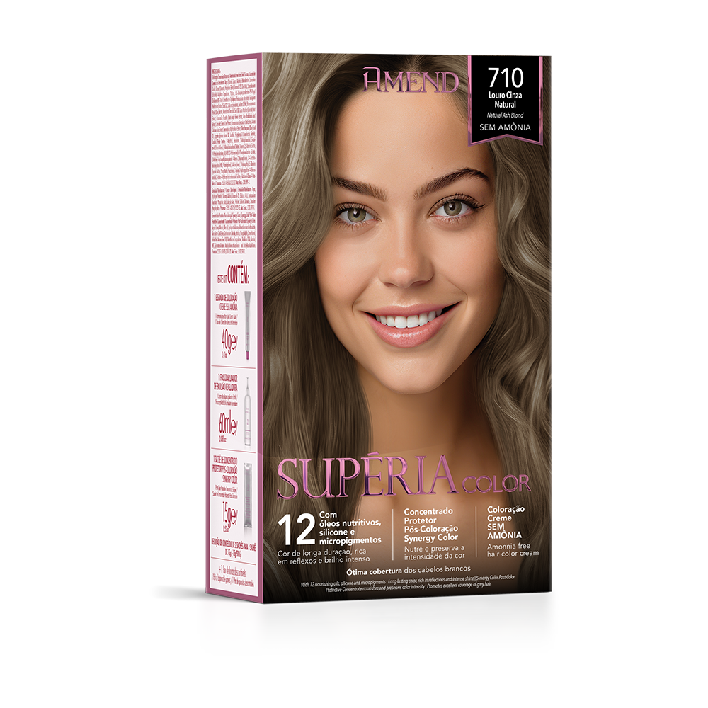 Kit Tonalizante Amend Superia Color 710 Louro Cinza Natural