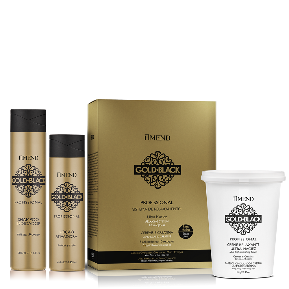 Relaxamento Amend Gold Black Guanidina 1 Apl. / 2 Retoques
