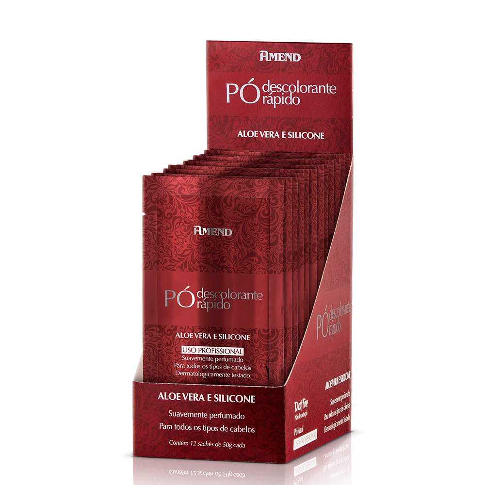Pó Descolorante Rápido Amend Aloe Vera e Silicone 12 sachês