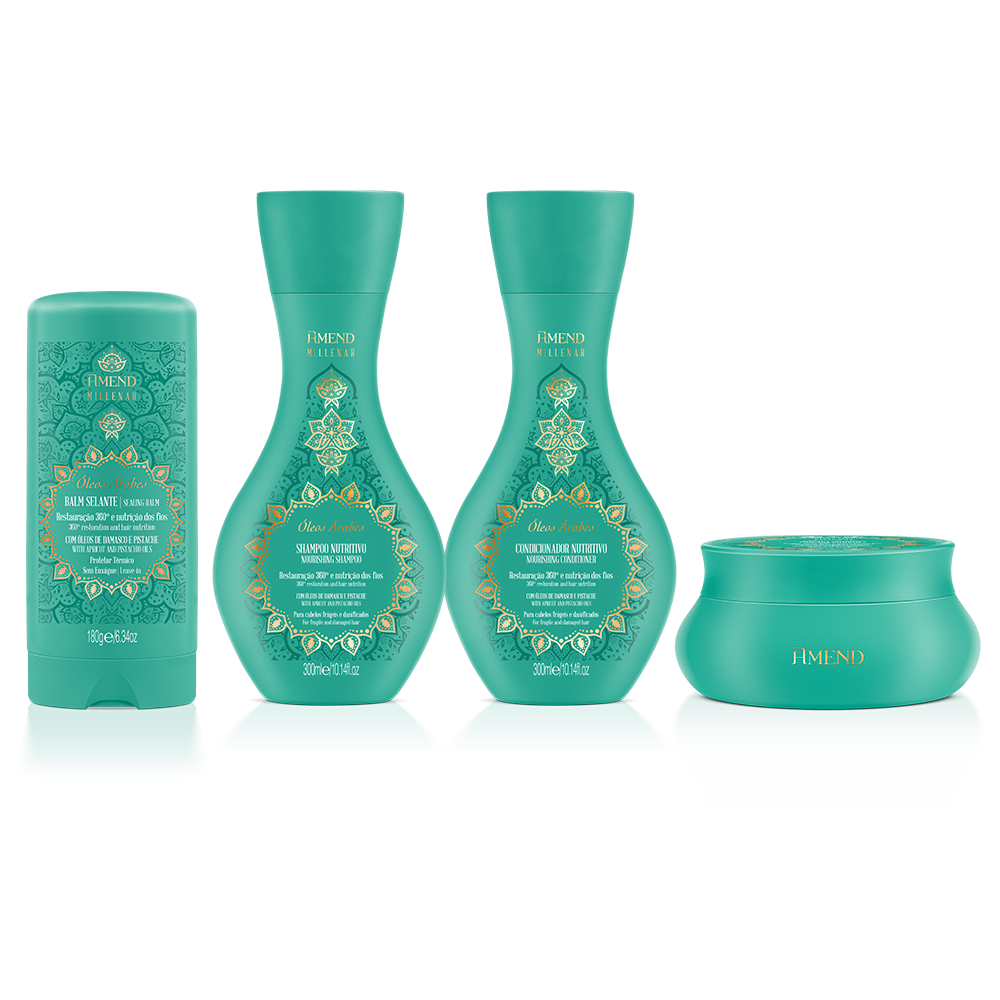 Kit Shampoo + Condicionador + Máscara + Balm Selante | Amend Millenar ...