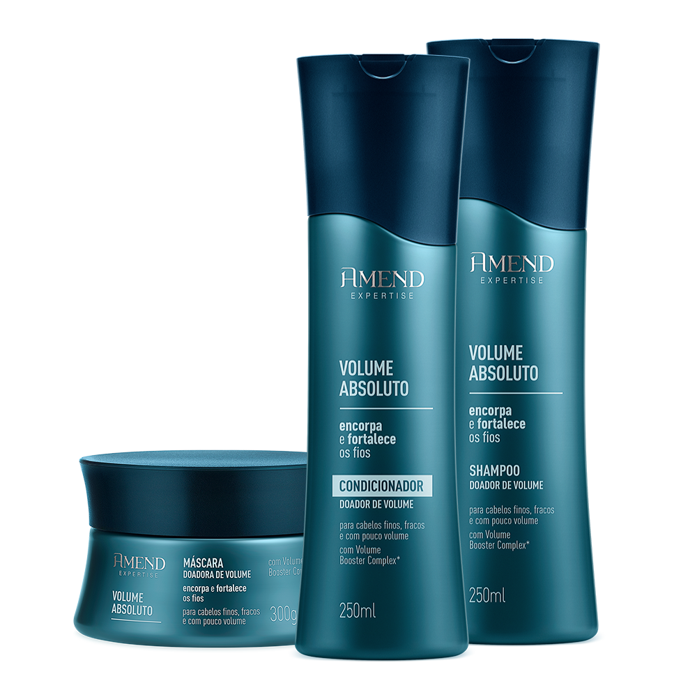 Kit Shampoo + Condicionador + Máscara | Amend Expertise Volume Absoluto ...
