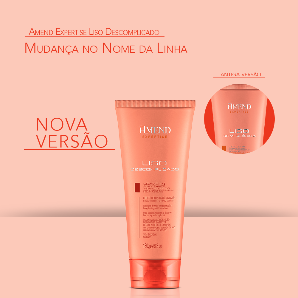 Leave-in Suavizante com Proteção Térmica Amend Expertise Liso ...